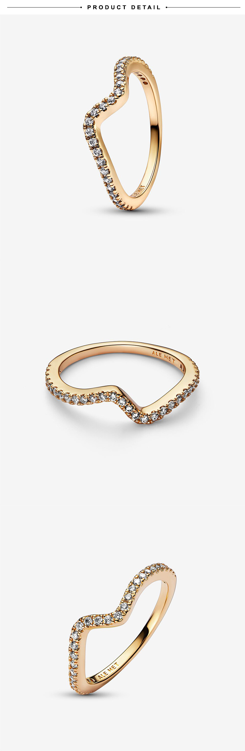 판도라 스파클링 웨이브 골드 반지 162539C01_PANDORA