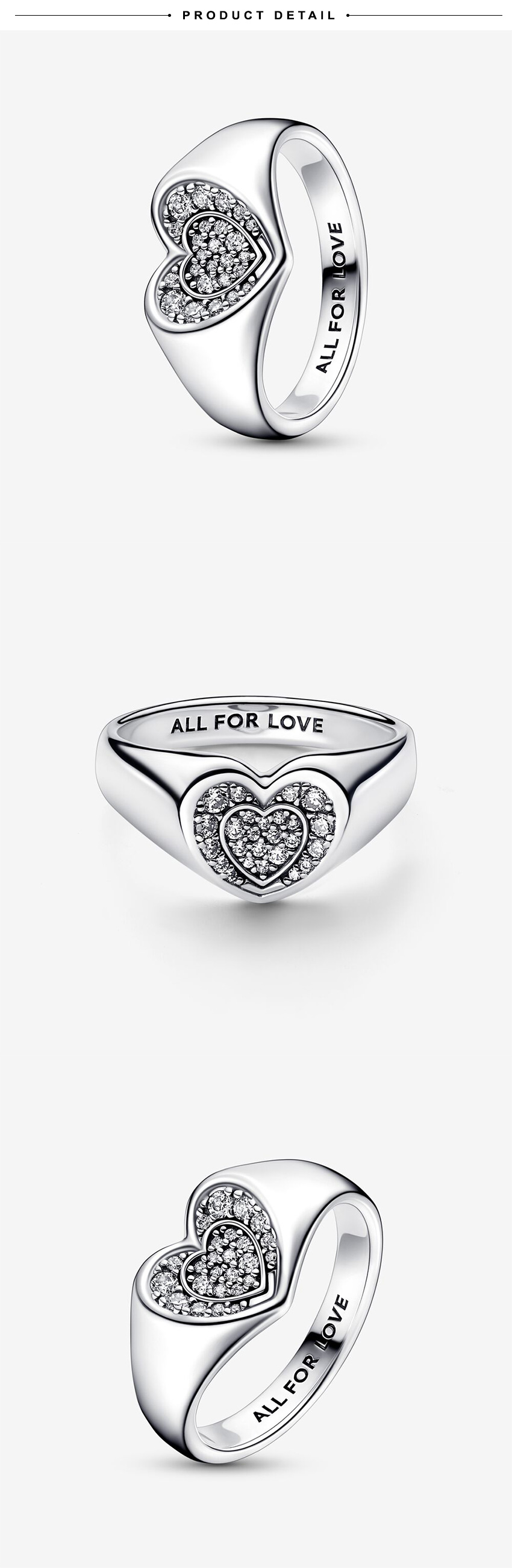 판도라 래디언트 하트 파베 시그넷 반지 192491C01_PANDORA