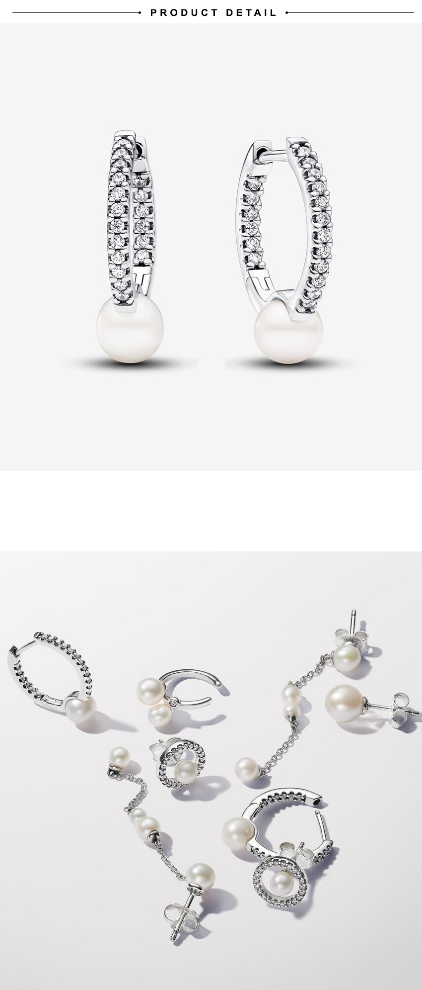 판도라 Treated Freshwater 펄 후프 귀걸이 293171C01_PANDORA