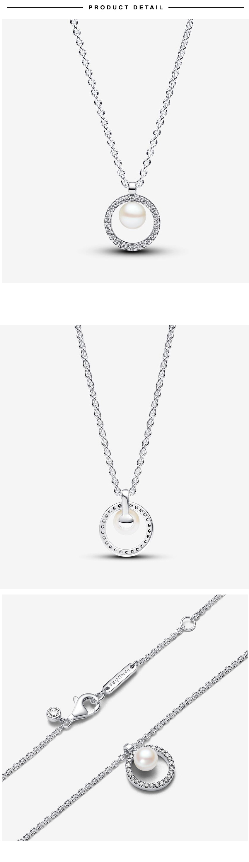 판도라 Treated Freshwater 펄 파베 목걸이 393165C01_PANDORA