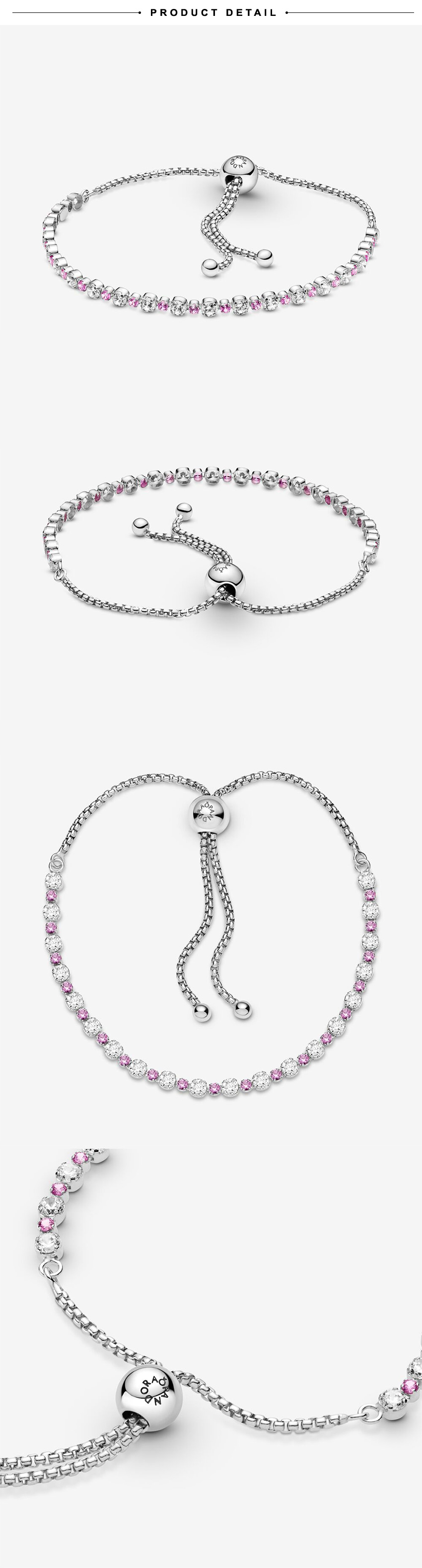 판도라 핑크 플레티드 슬라이더 팔찌 599377C02_PANDORA