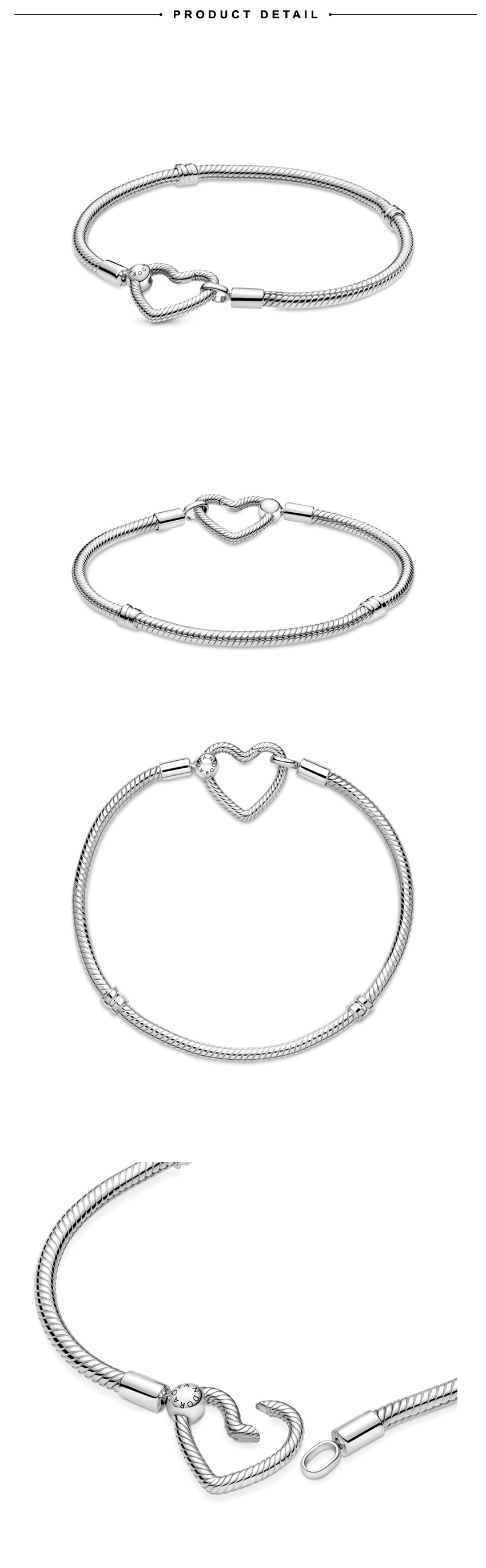 판도라 모멘트 하트 클로져 스네이크 팔찌 599539C00_PANDORA